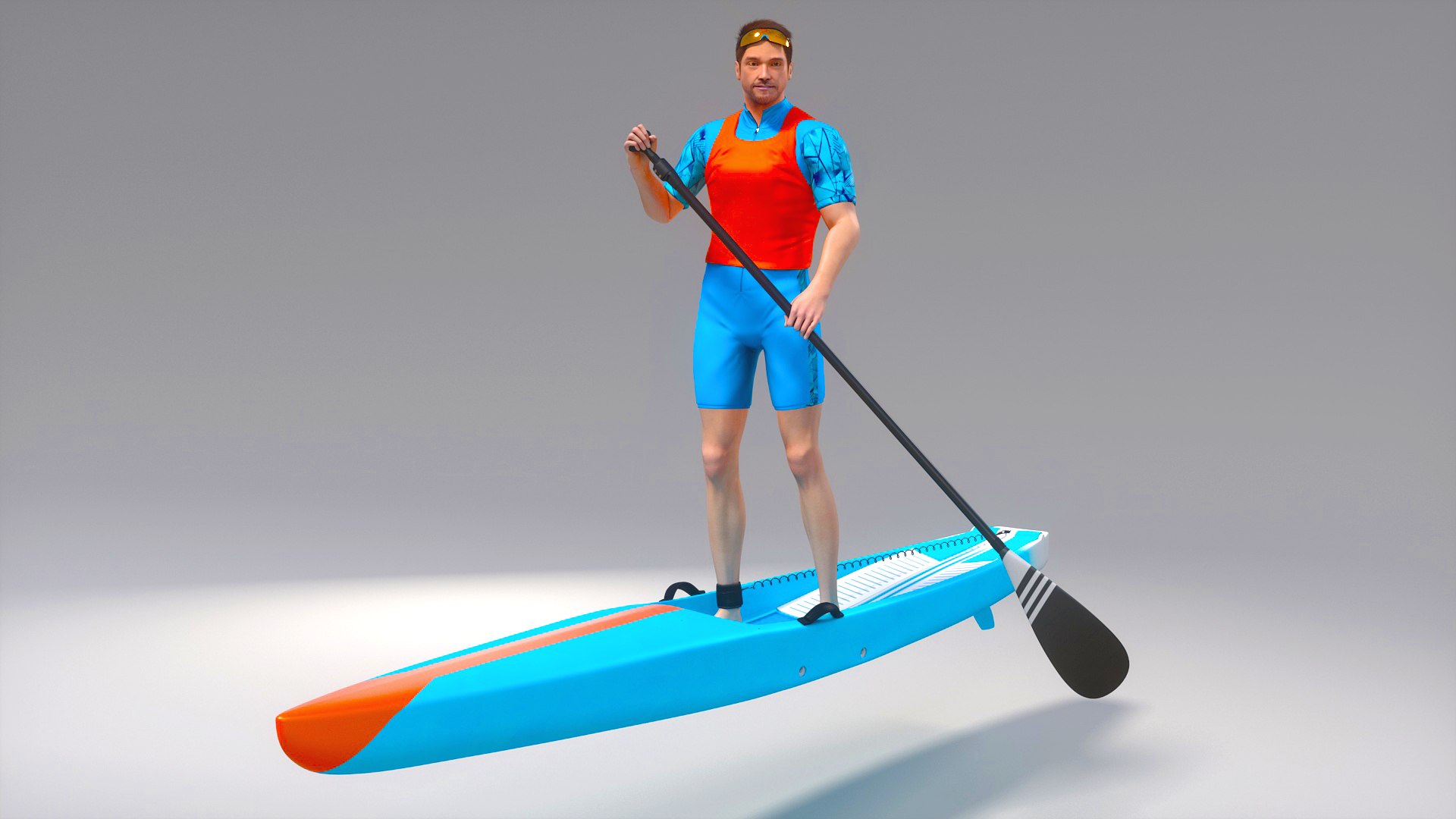 3D Male Sup Racer Animated HQ Standard License Model - TurboSquid 2512331