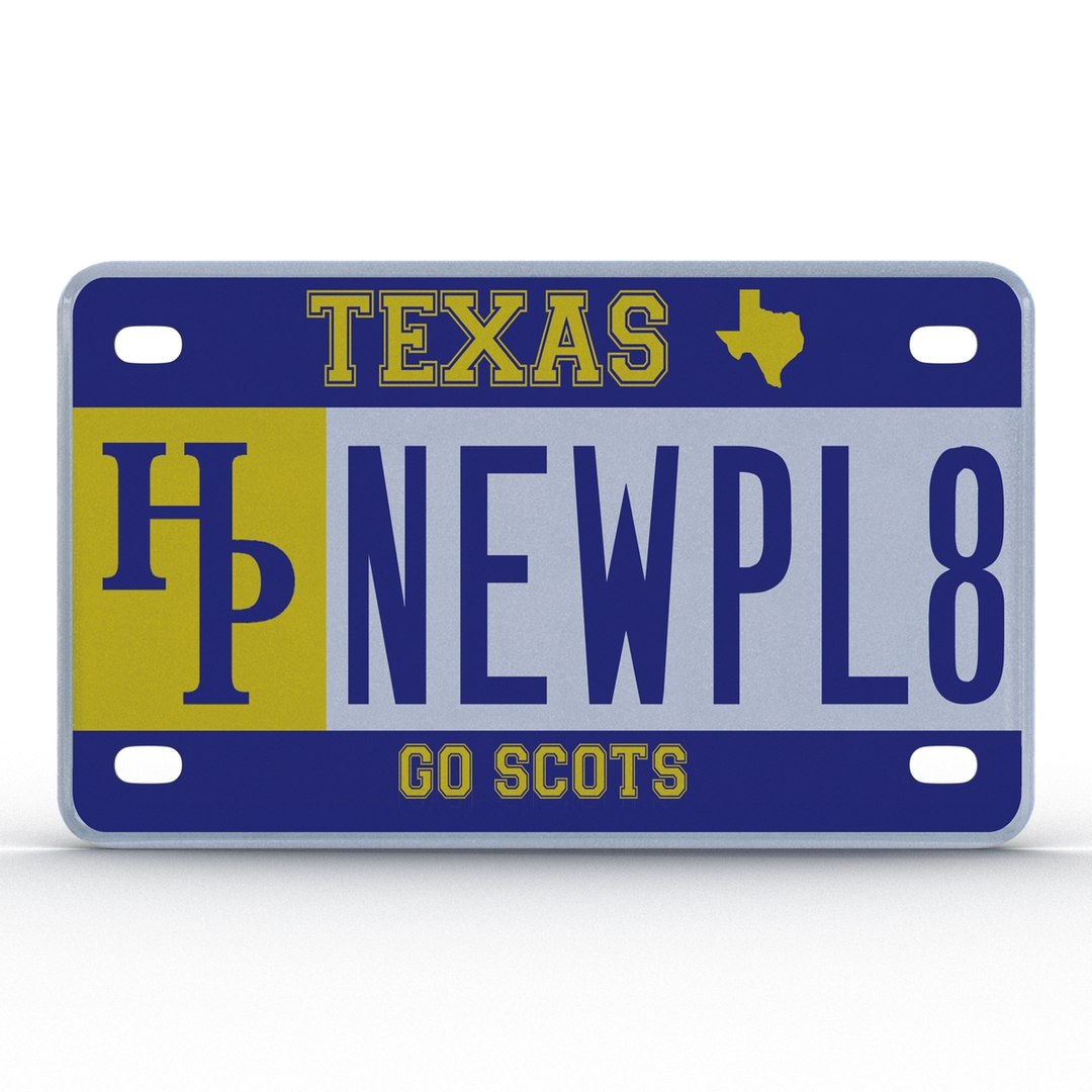 3d Model Texas License Plate