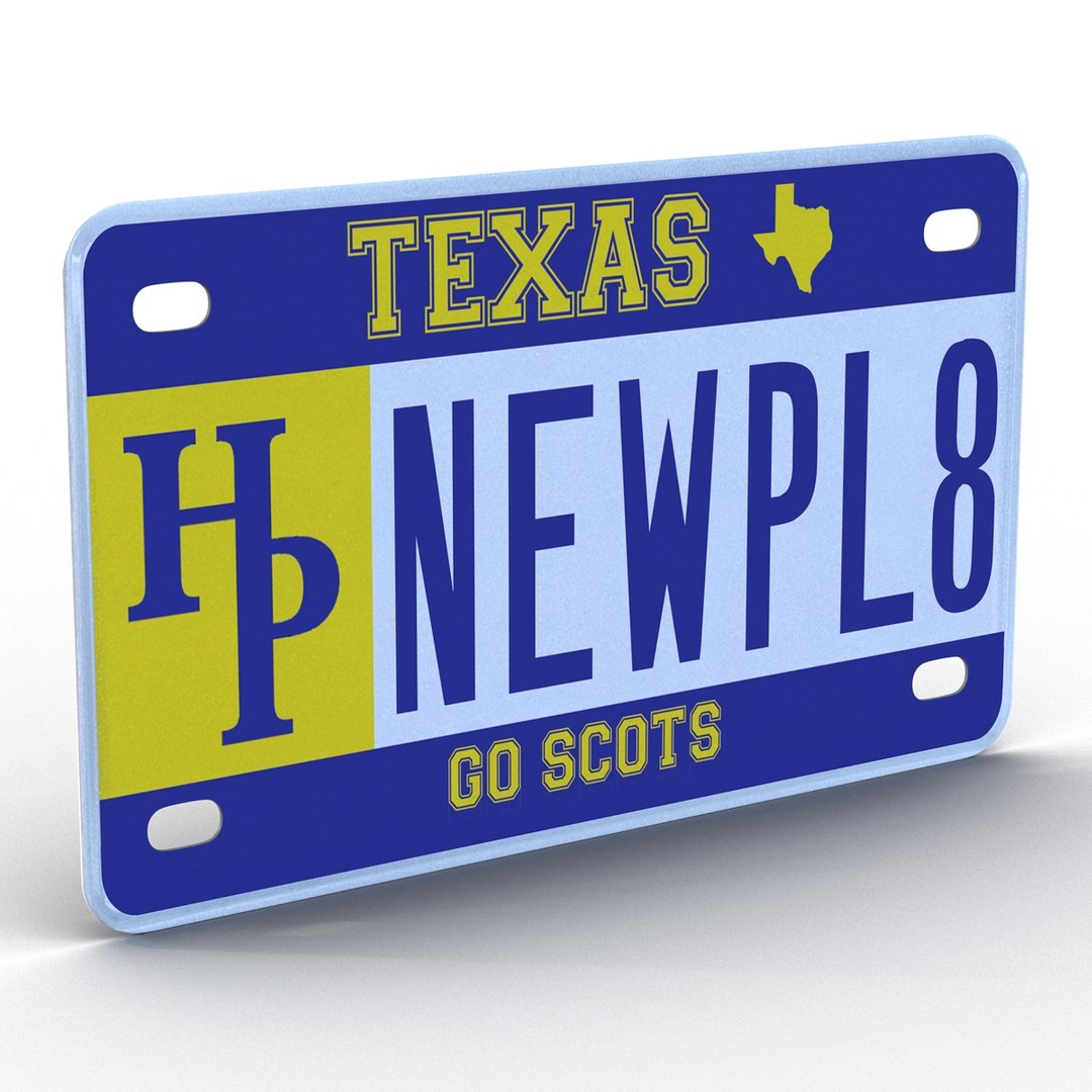3d Model Texas License Plate