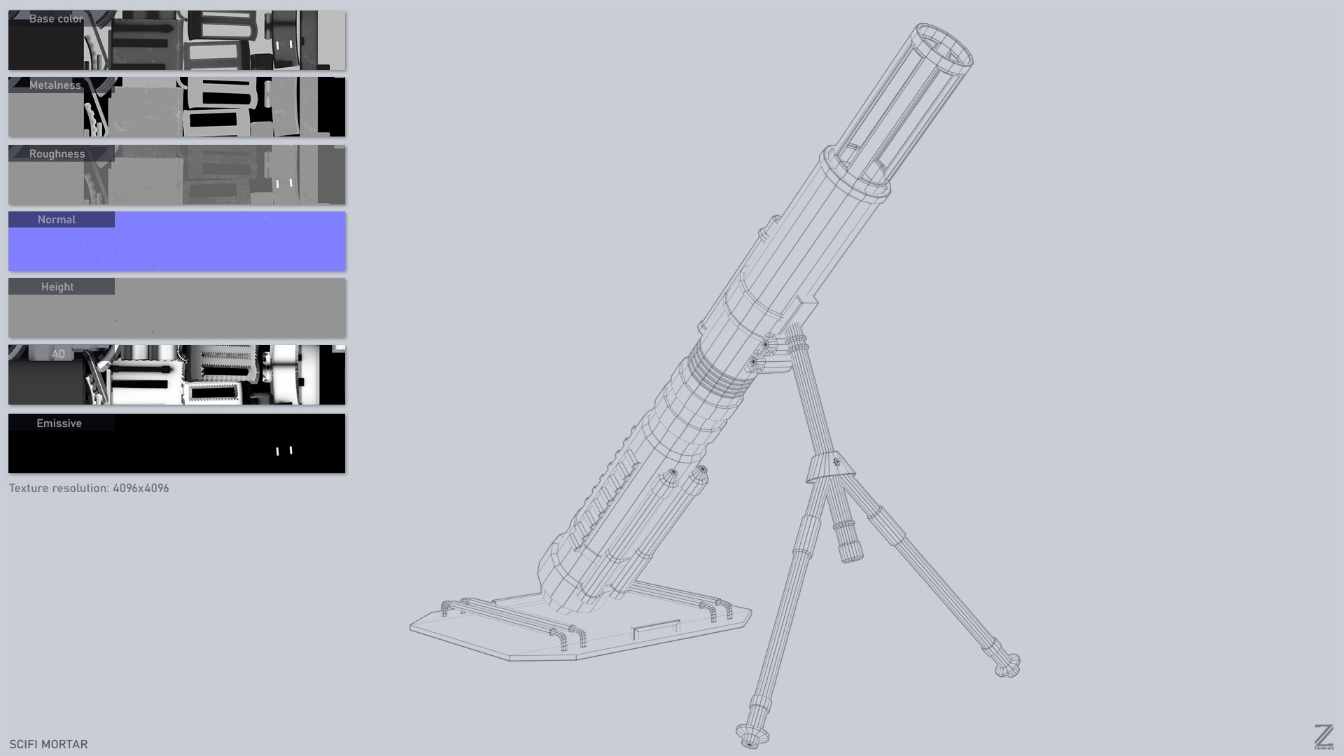 3D Sci Fi Mortar - TurboSquid 2230845