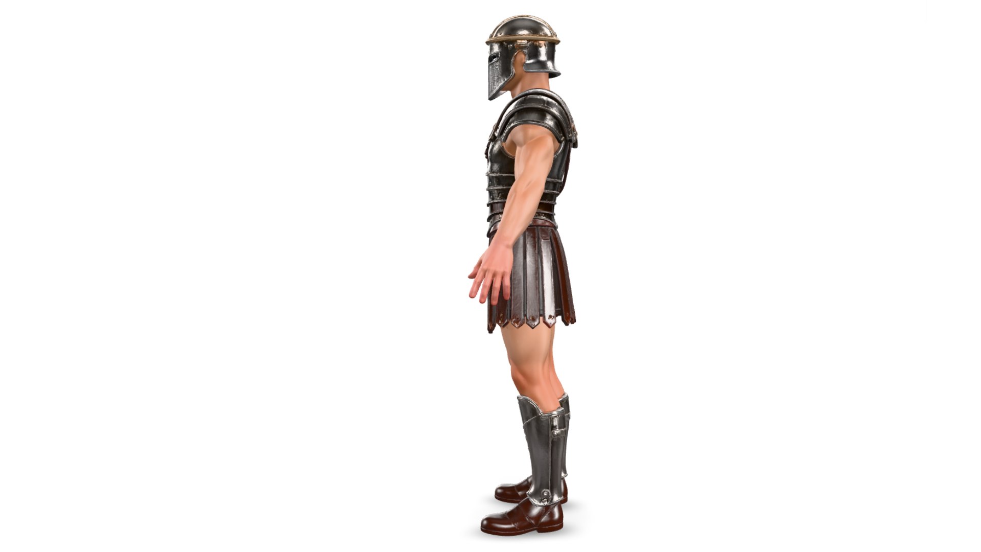 Roman Legionnaire Soldier Character 2 Versions Low-poly Model ...