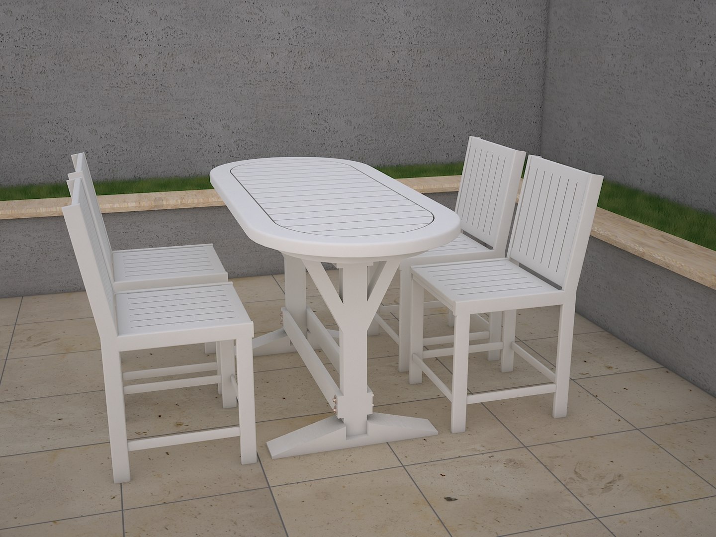 Table garden 3D model - TurboSquid 1189902