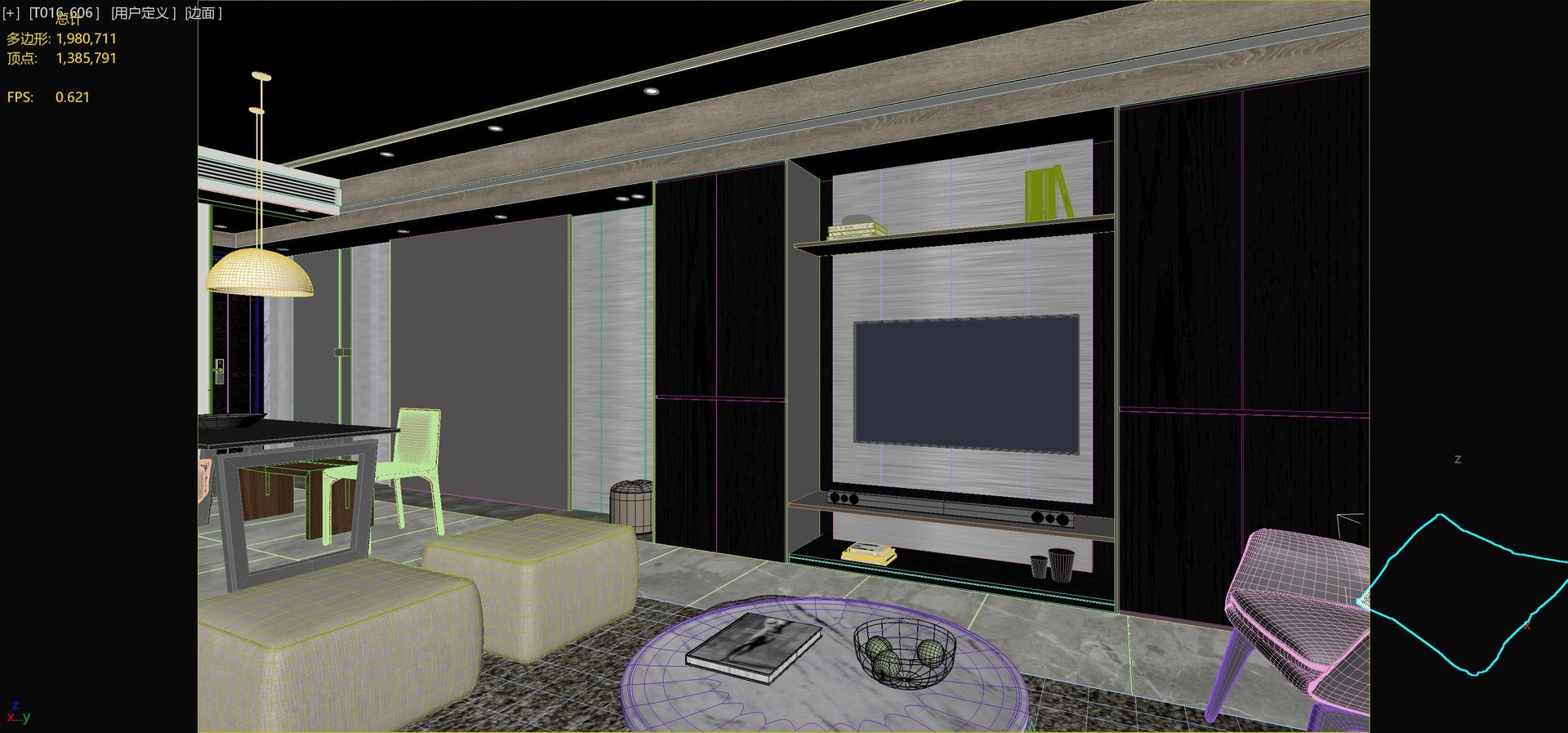 TM16-Contemporary Luxury Living Room with Dinning Room Scene by 3dmax 3D - TurboSquid 2091810