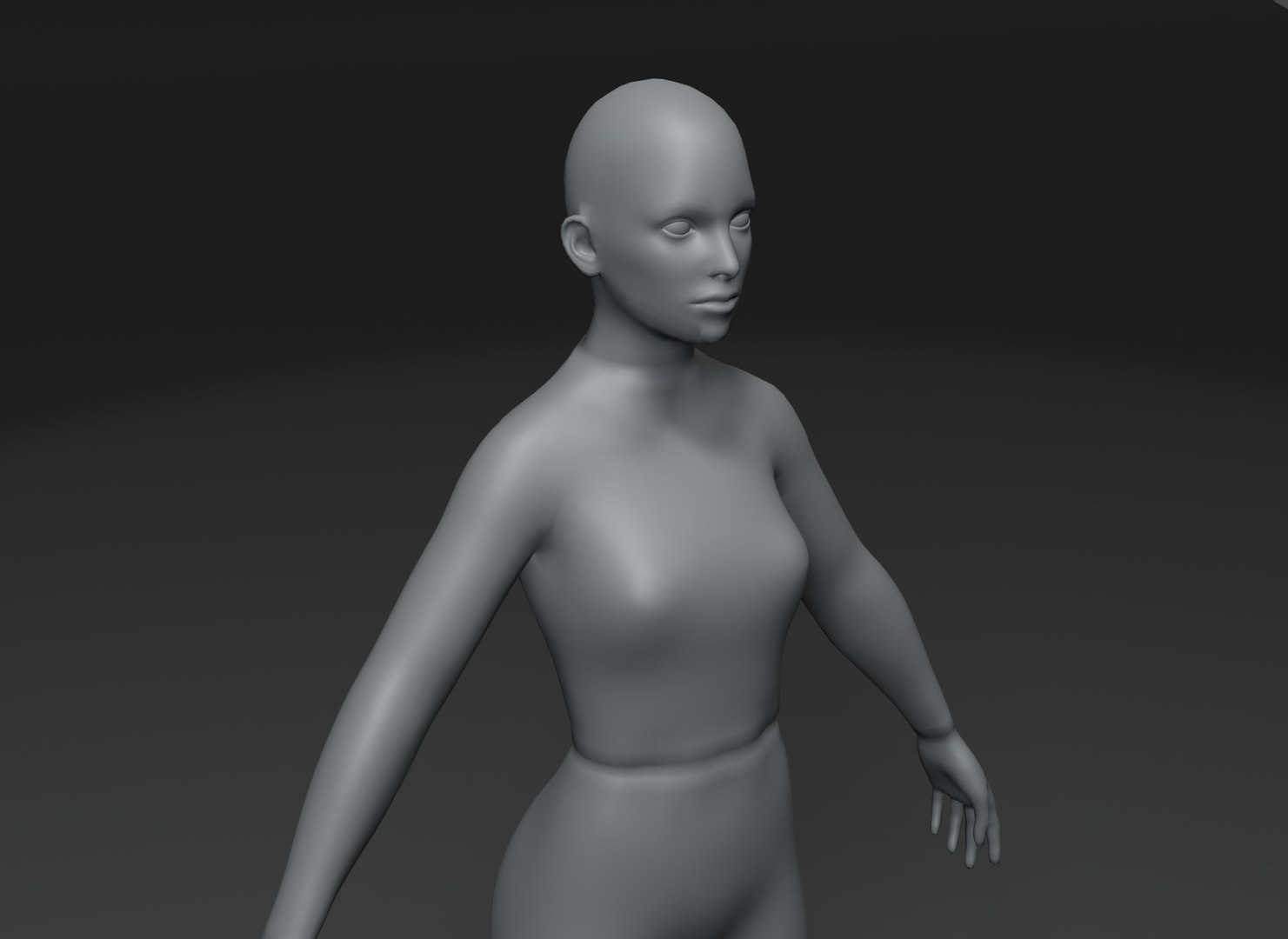Female Body Base Mesh 3D Model - TurboSquid 1694802