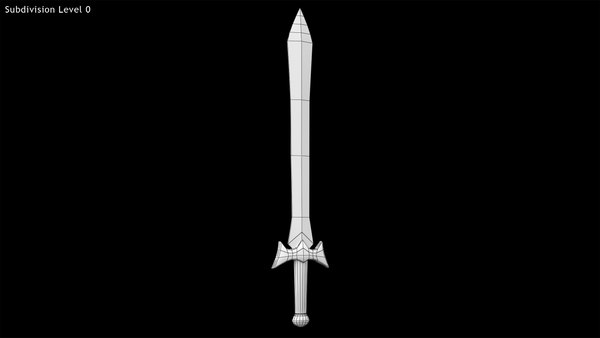 modelo 3d Espada larga estilizada - TurboSquid 2154121