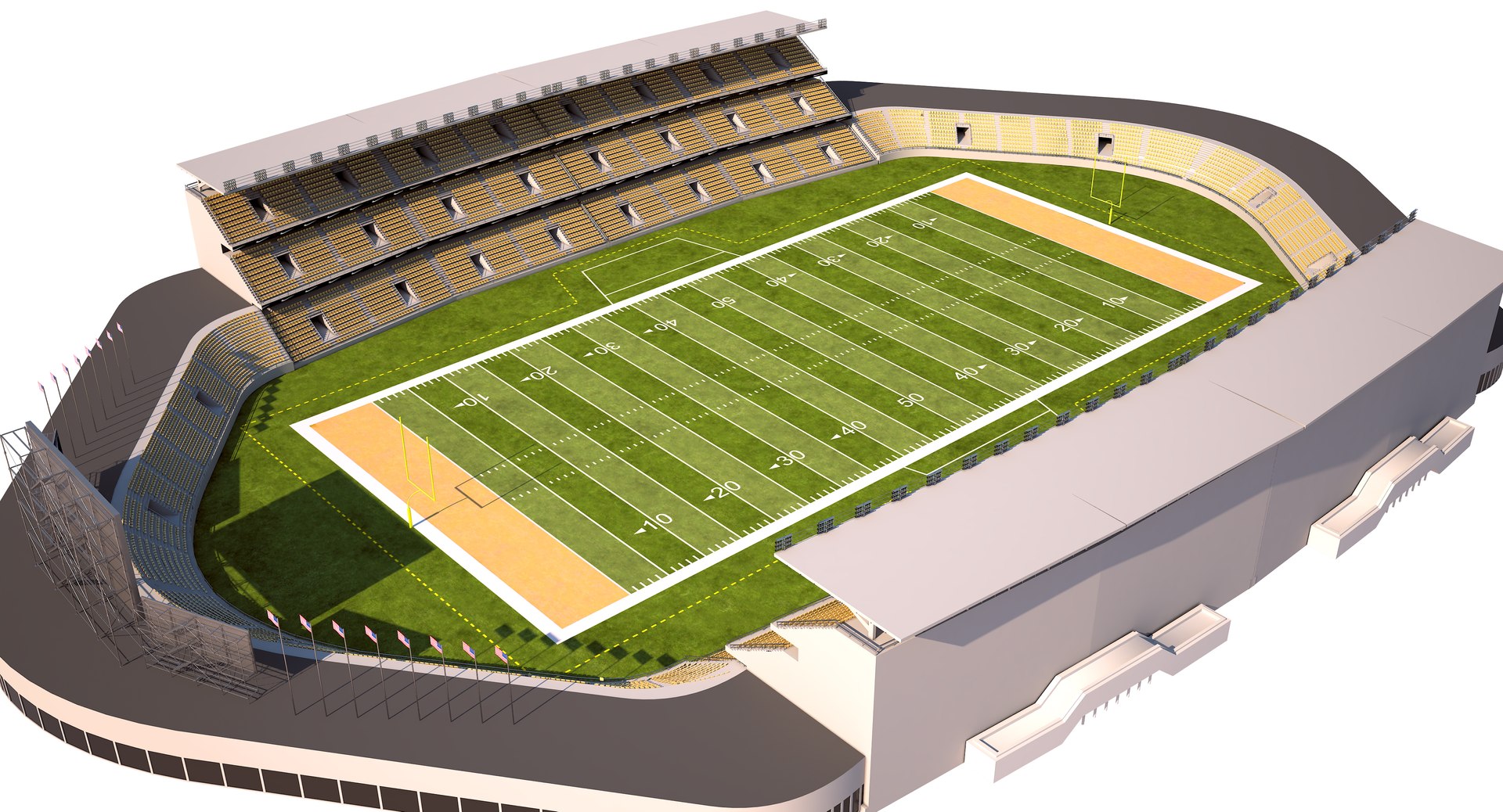 American Football Stadium 3D Model - TurboSquid 1304190