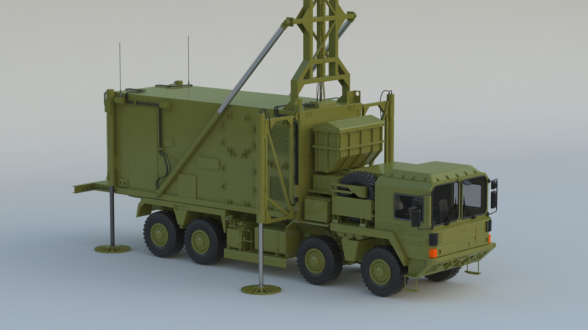 modelo 3d Mobile Tracking Radar Truck - TurboSquid 1922114