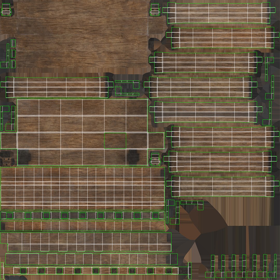 Medieval Tileable Wooden Railing Model - TurboSquid 1813052