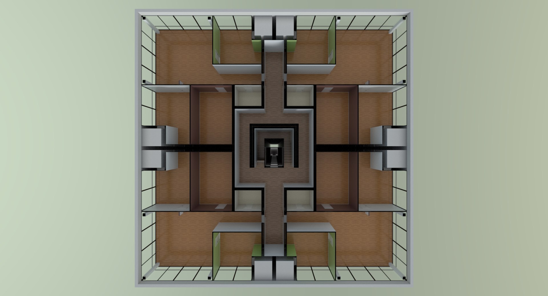 3d apartment skyscraper building interior model