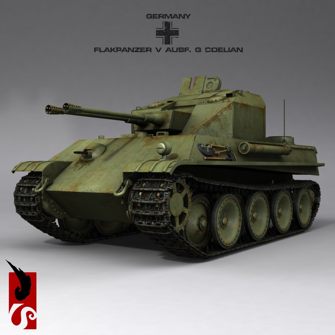 3d German Wwii Flakpanzer V