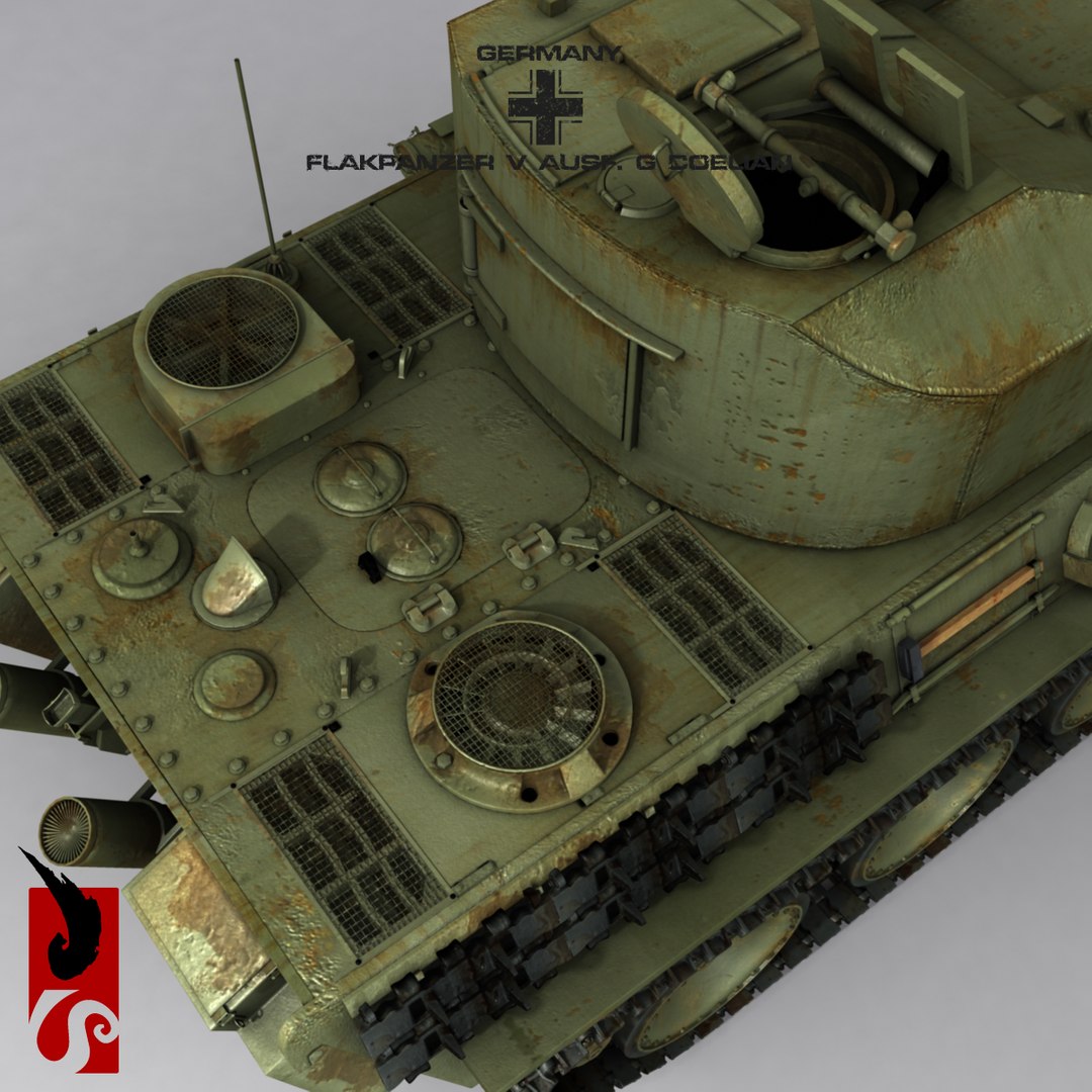 3d German Wwii Flakpanzer V