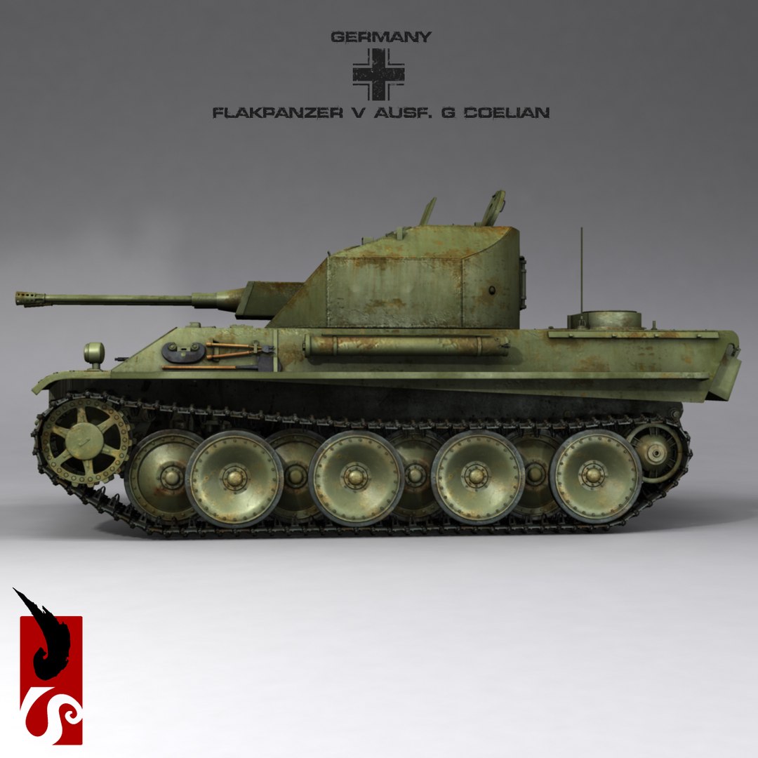 3d German Wwii Flakpanzer V