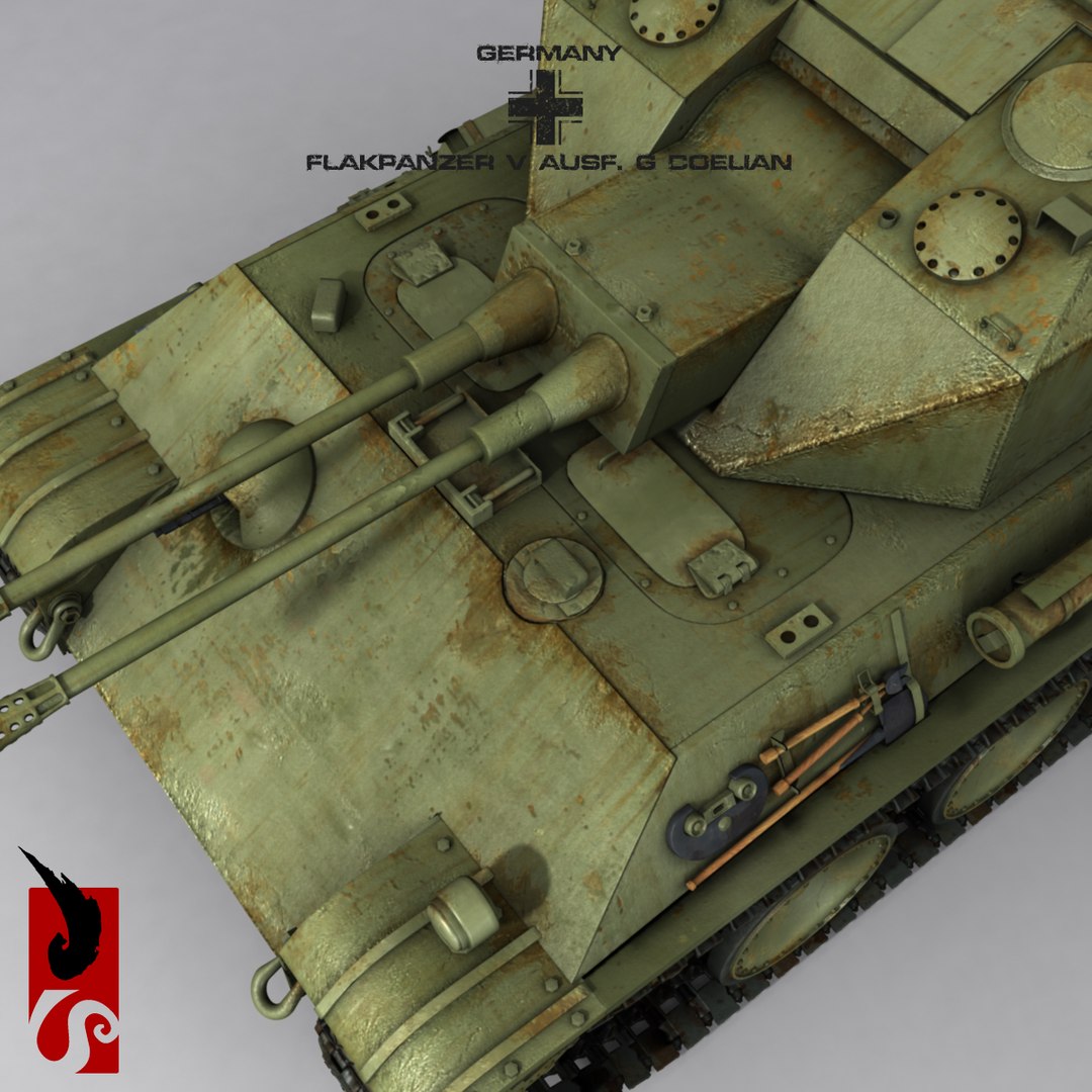3d German Wwii Flakpanzer V