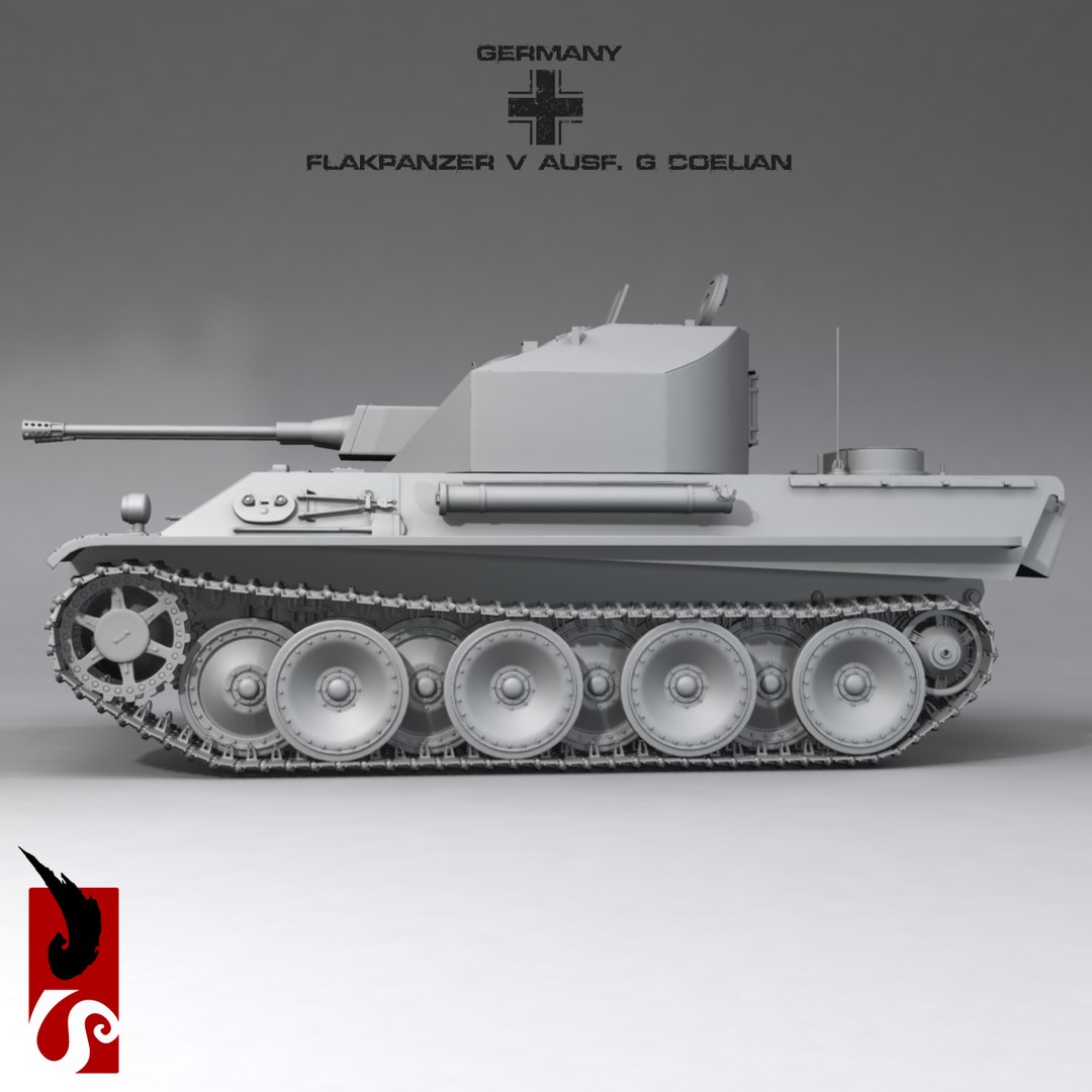 3d German Wwii Flakpanzer V