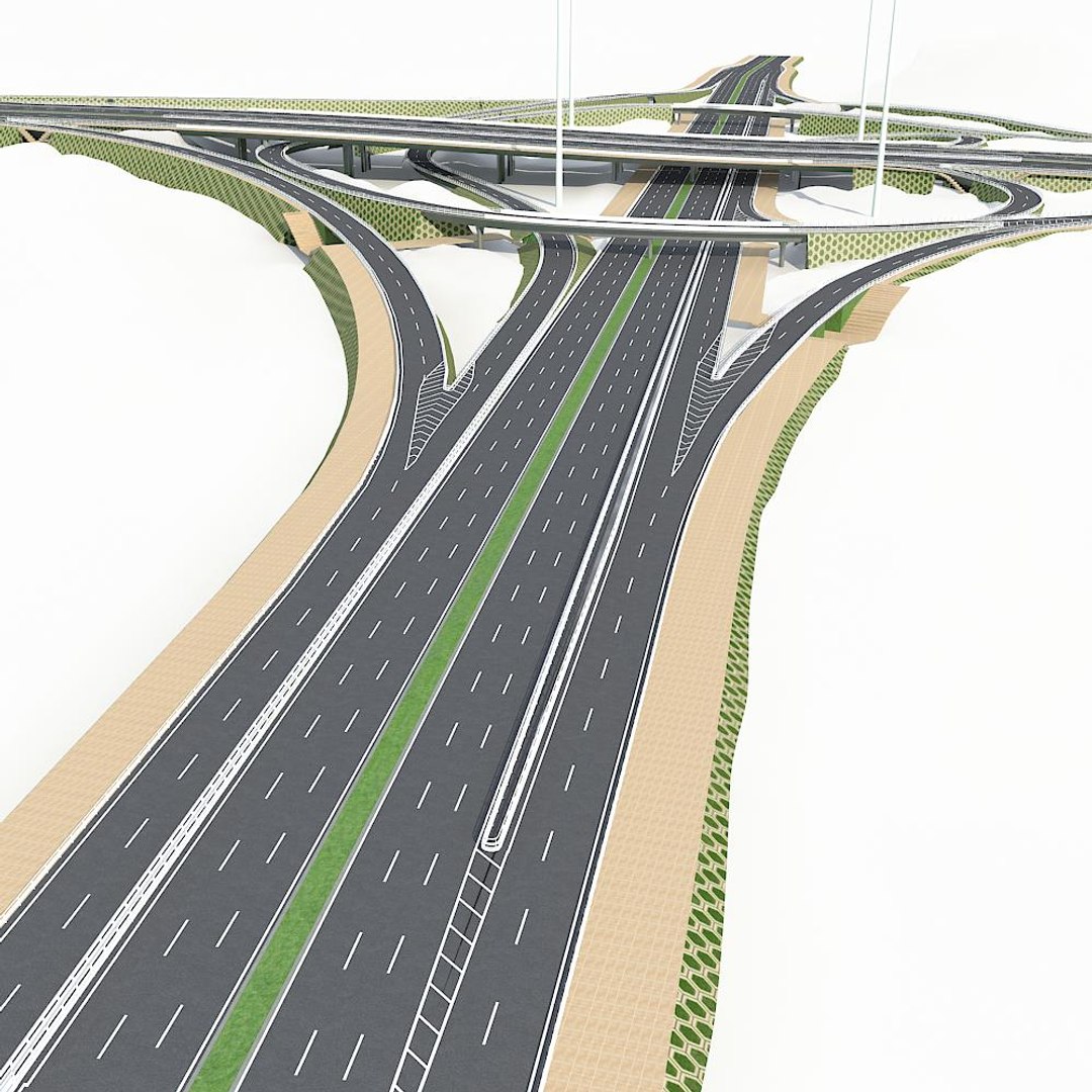 3d Model Highway Road Way