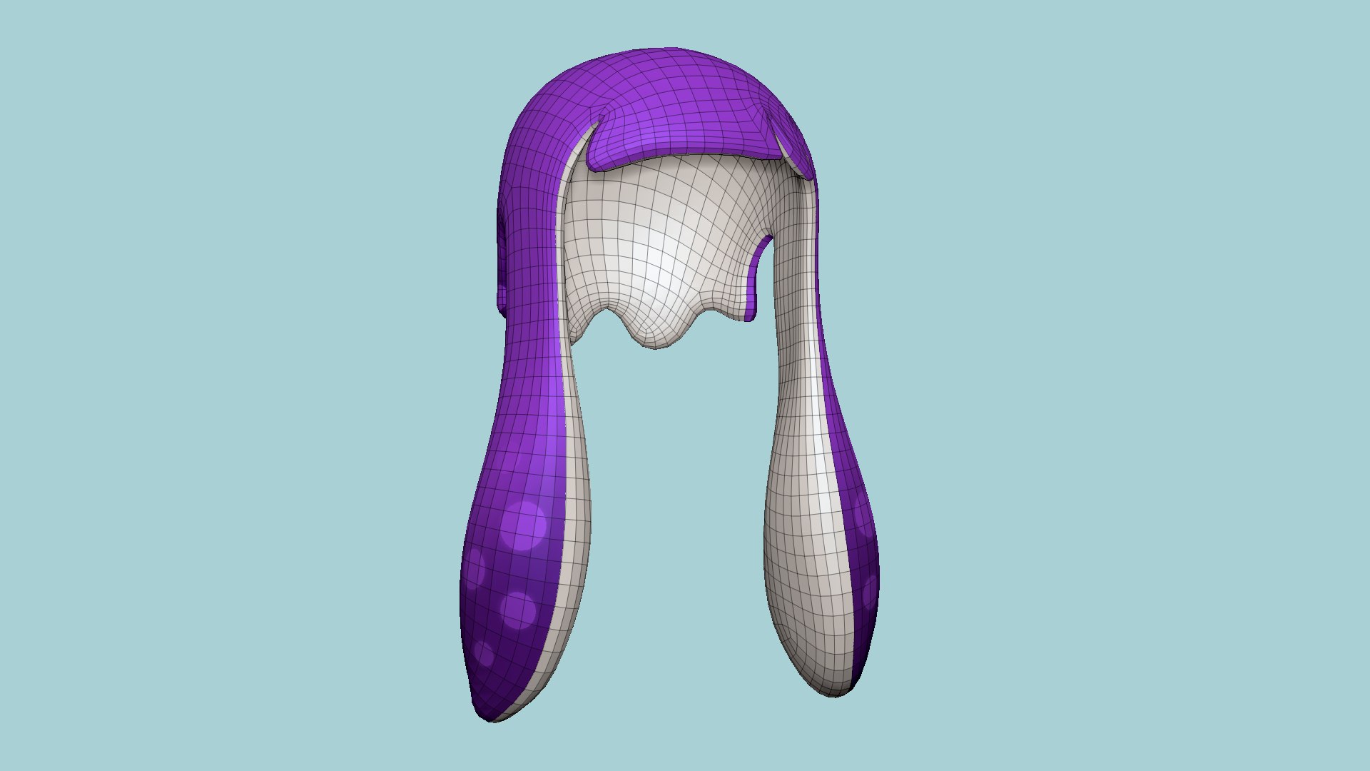 3D Inkling Hair 04 Purple - Splatoon Character Design model ...
