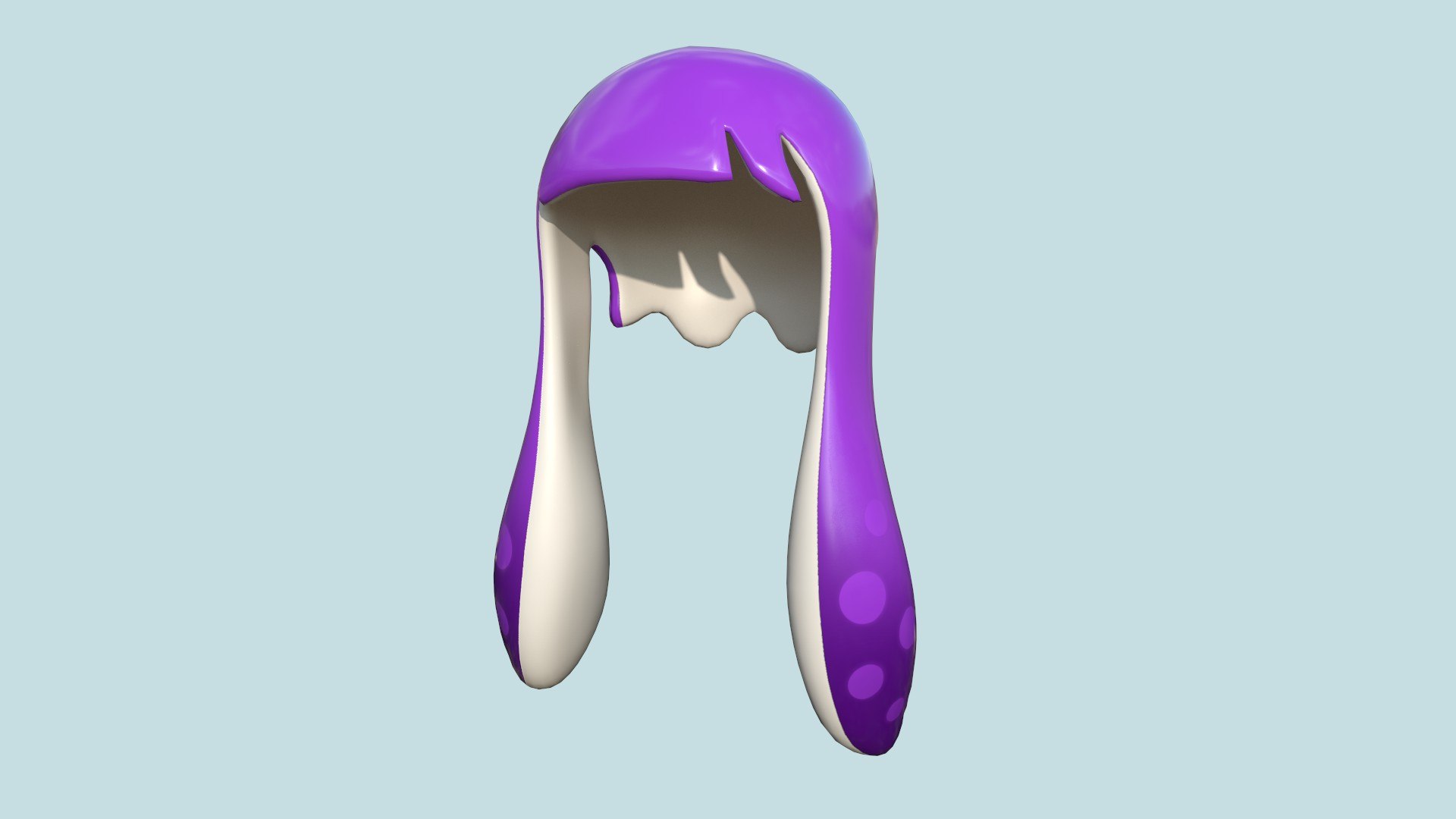 3D Inkling Hair 04 Purple - Splatoon Character Design model ...