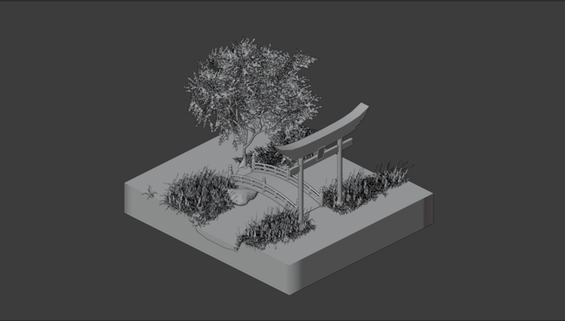 Japan Bridge Sakura Tree 3D - TurboSquid 1615077