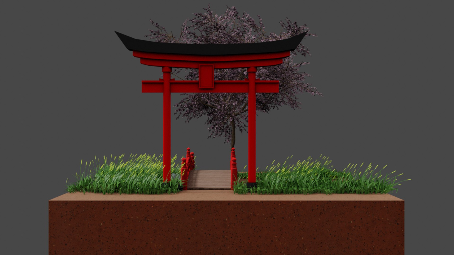 Japan Bridge Sakura Tree 3D - TurboSquid 1615077
