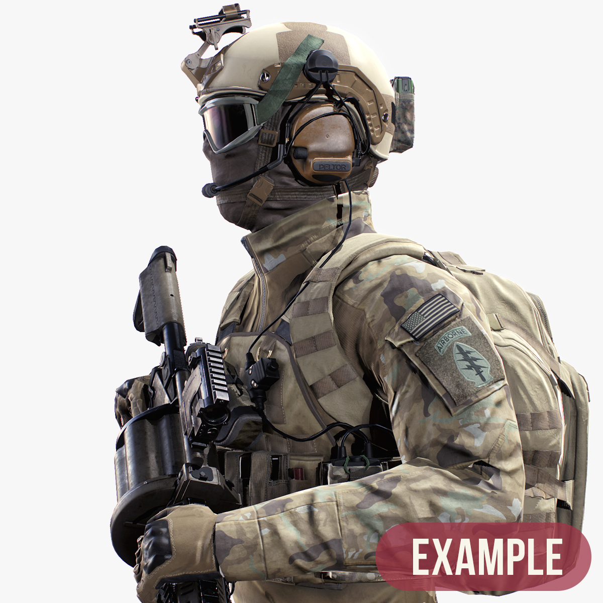 3d model special force soldier character