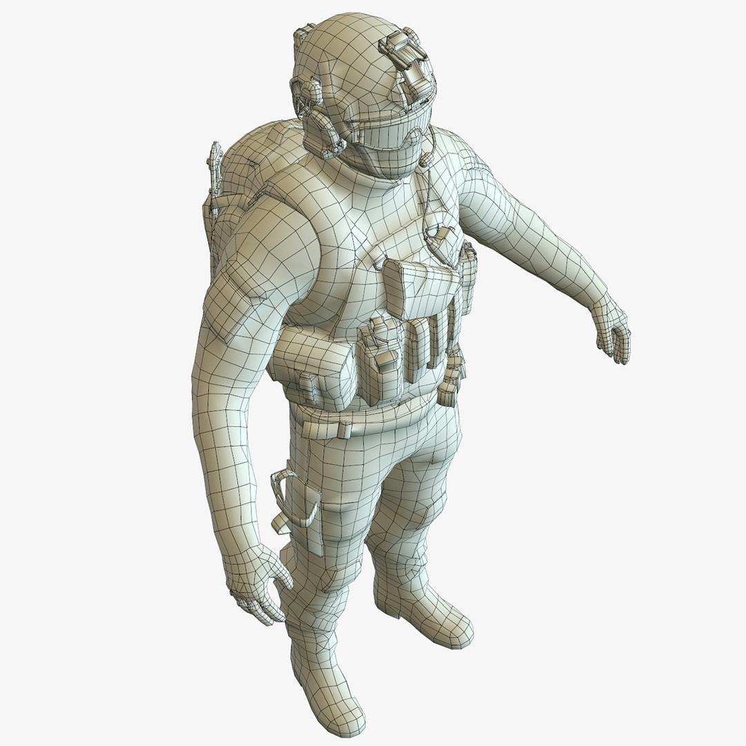 3d model special force soldier character
