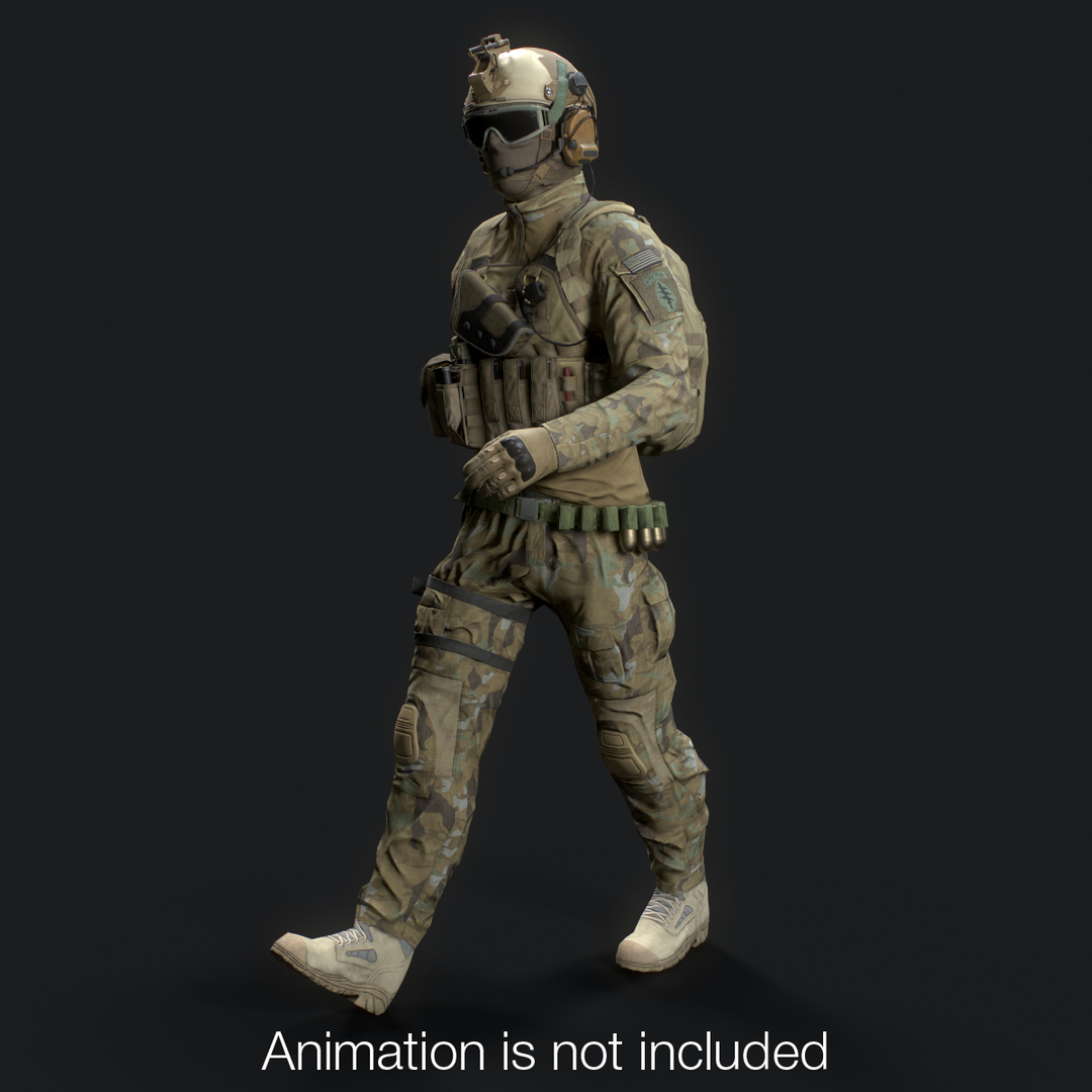 3d model special force soldier character