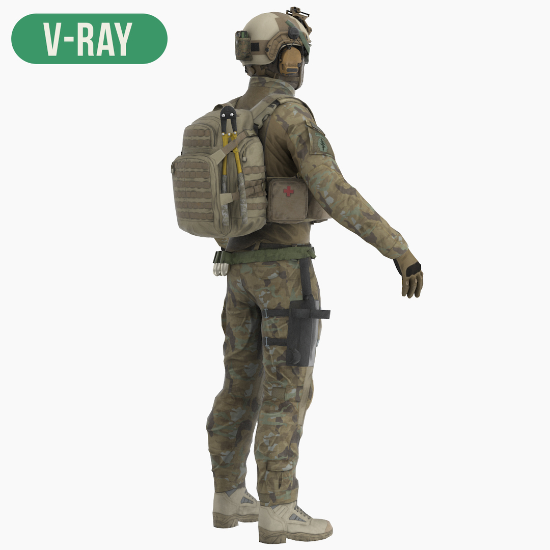 3d model special force soldier character