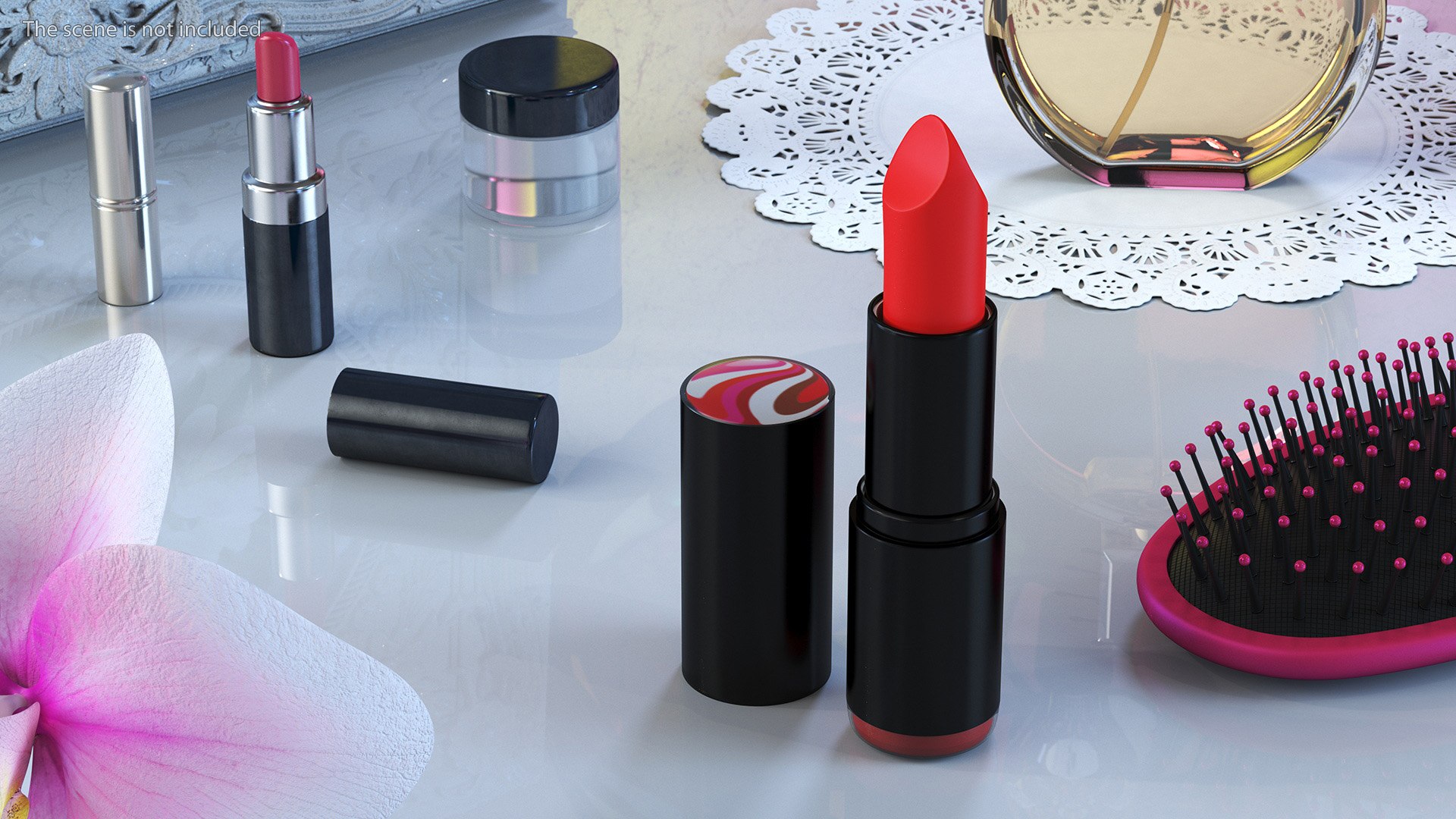 Round Lipstick Red Open 3D Model - TurboSquid 2146018