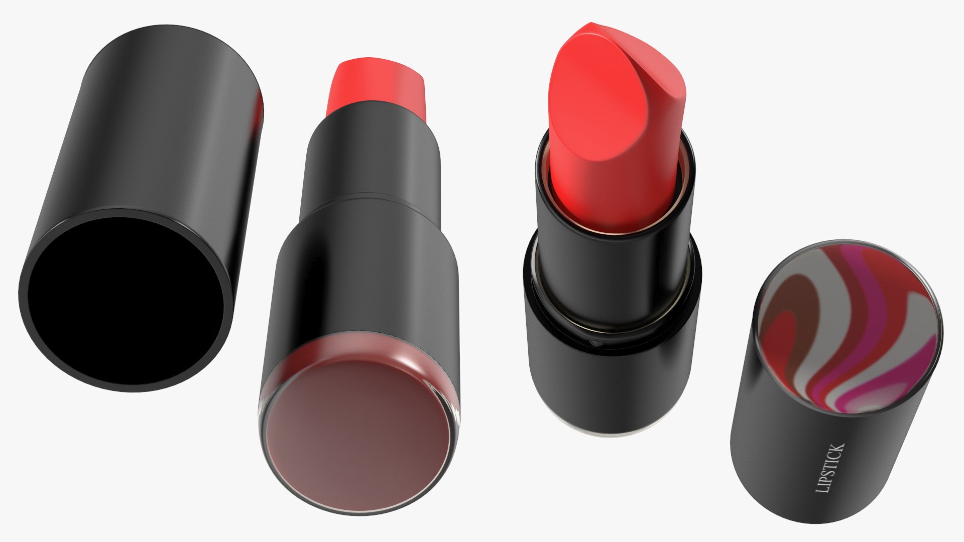 Round Lipstick Red Open 3D Model - TurboSquid 2146018