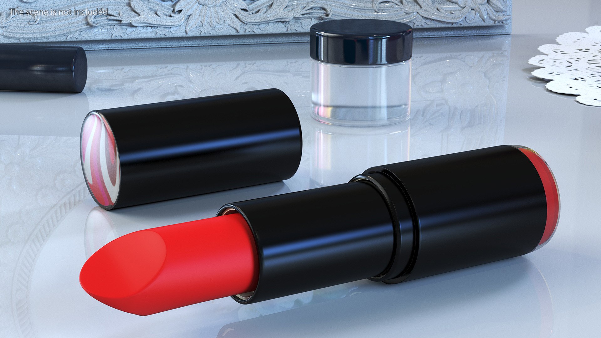Round Lipstick Red Open 3D Model - TurboSquid 2146018