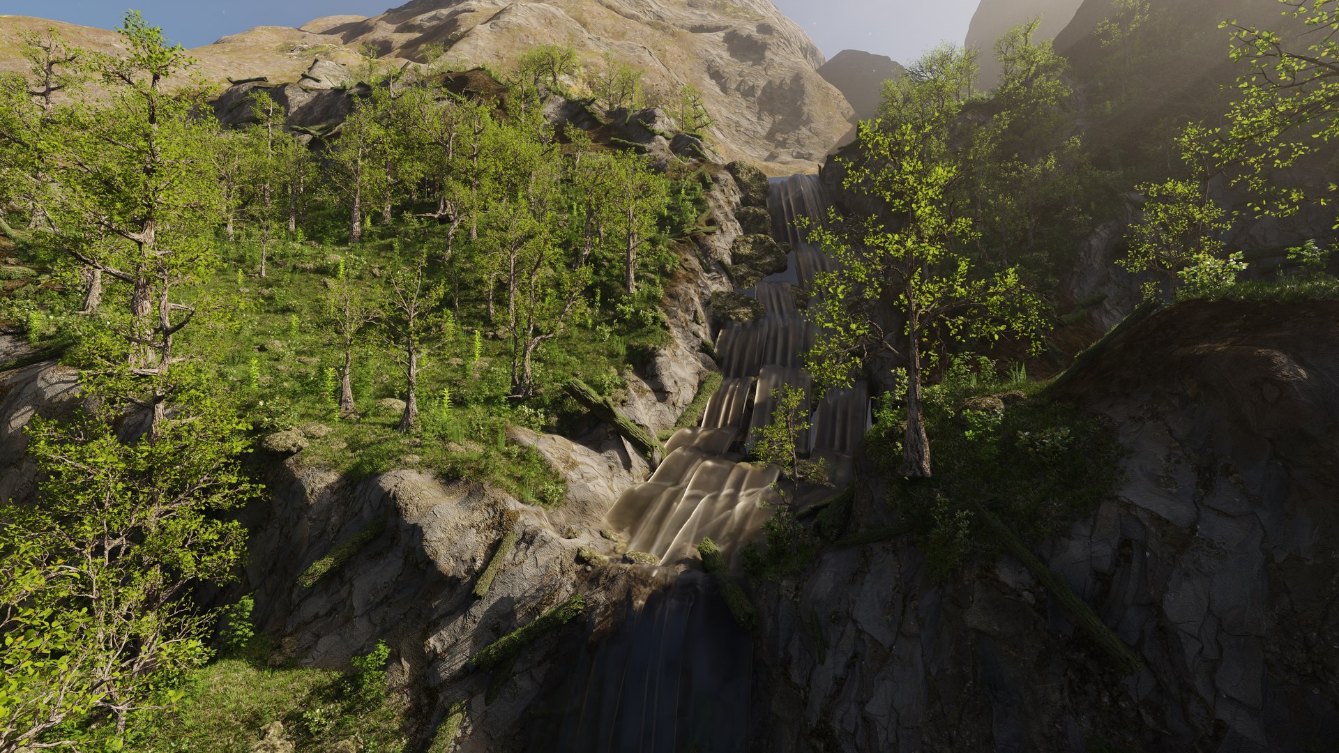 3D Small Waterfall Scene - TurboSquid 1906595