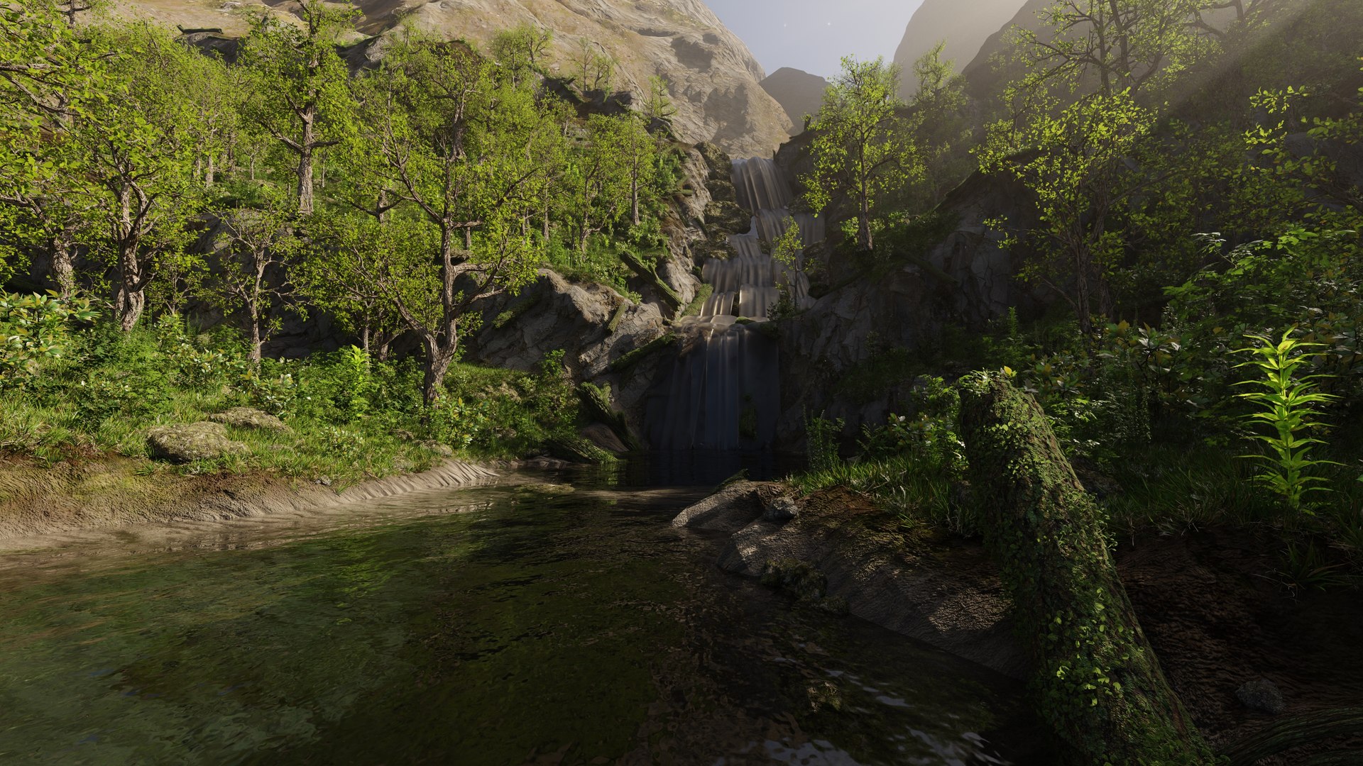 3D Small Waterfall Scene - TurboSquid 1906595
