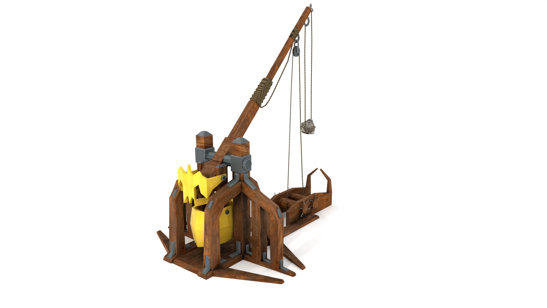 3D Low Poly Trebuchet With 4K Textures - TurboSquid 2189881