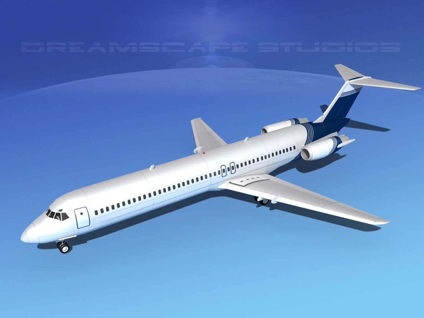 Turbines Dc-9-50 Douglas Dc-9 Aircraft 3d Model