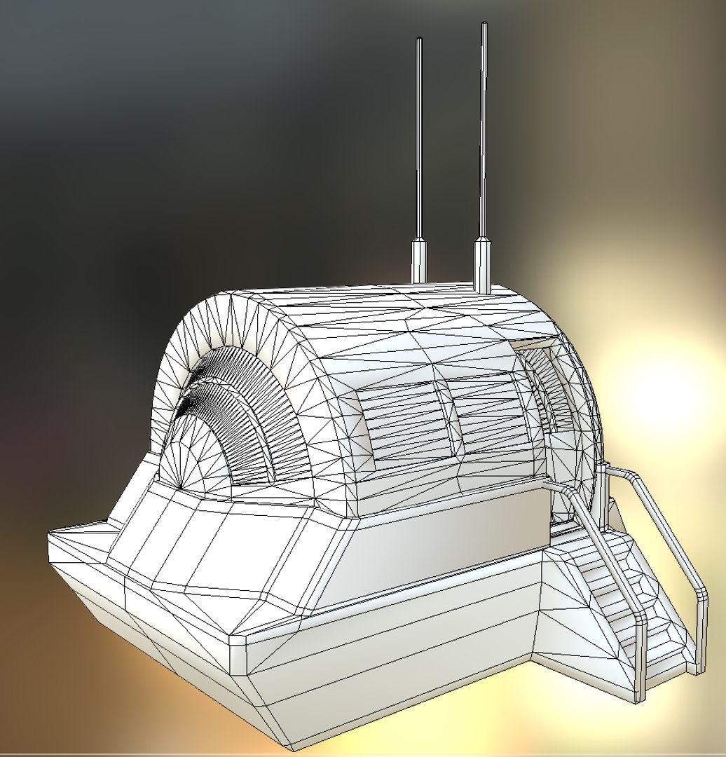 drivers cap module low-poly 3d model