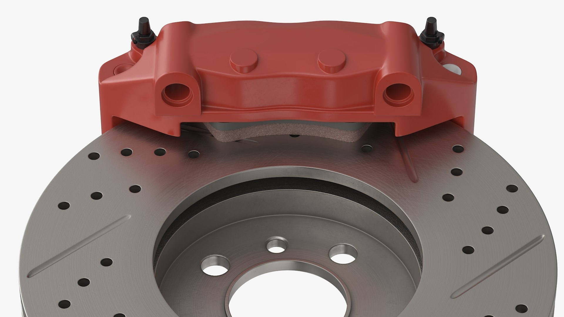 3D Red Racing Brake Rotor With Ventilation - TurboSquid 2389931