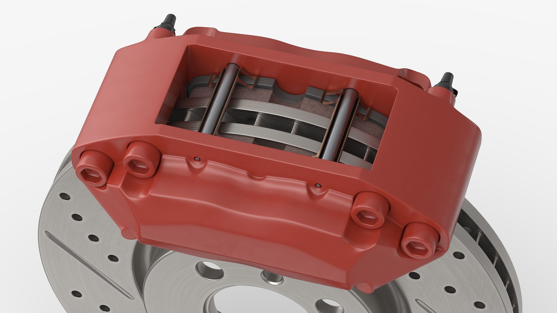 3D Red Racing Brake Rotor With Ventilation - TurboSquid 2389931