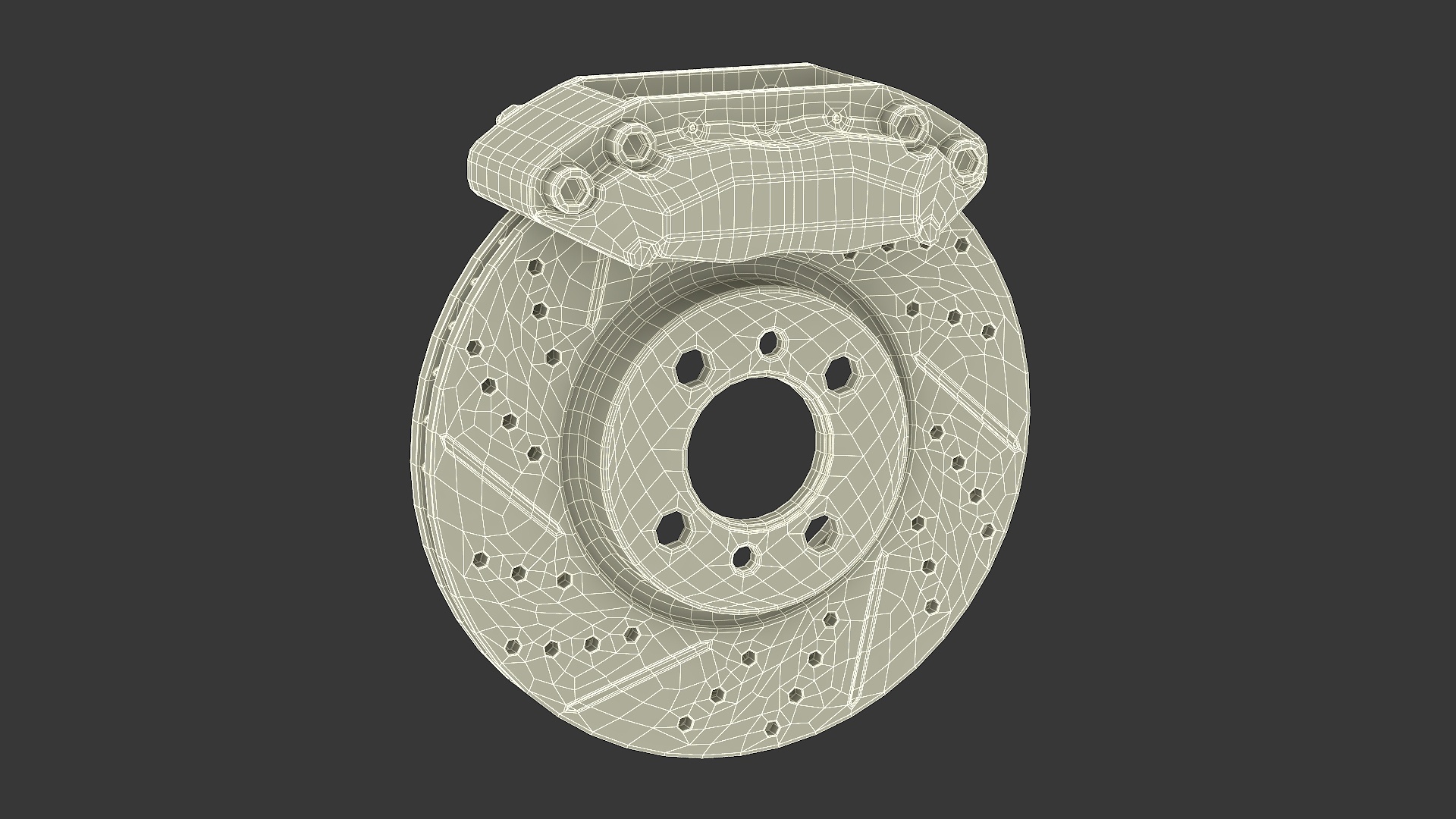 3D Red Racing Brake Rotor With Ventilation - TurboSquid 2389931