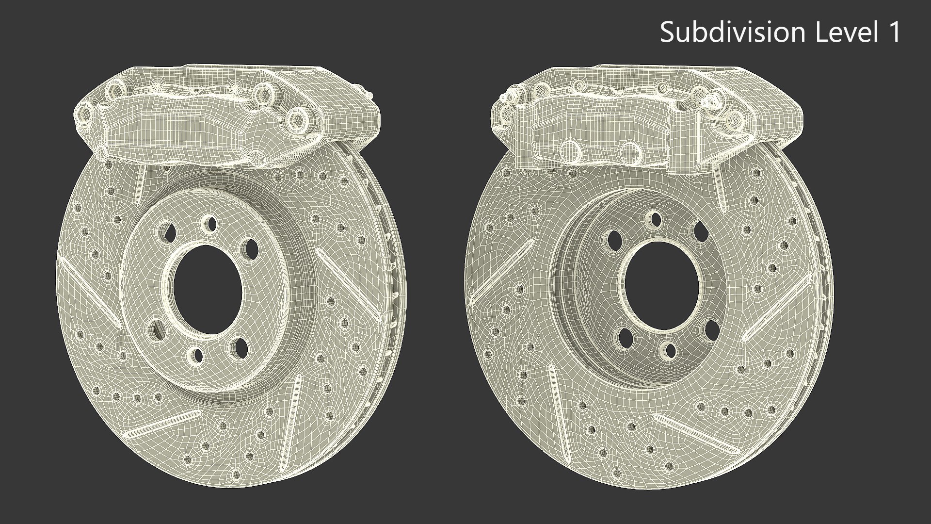 3D Red Racing Brake Rotor With Ventilation - TurboSquid 2389931