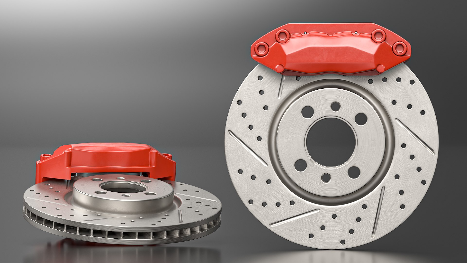 3D Red Racing Brake Rotor With Ventilation - TurboSquid 2389931