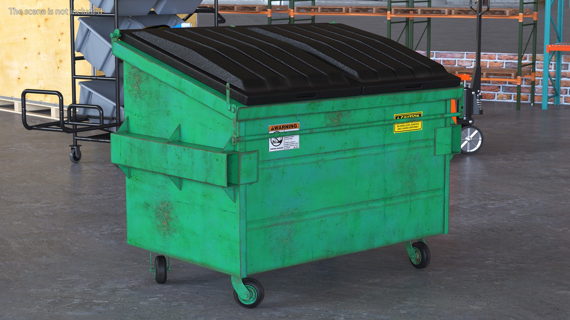 3D Industrial Dumpster With Open Lid - TurboSquid 2193891