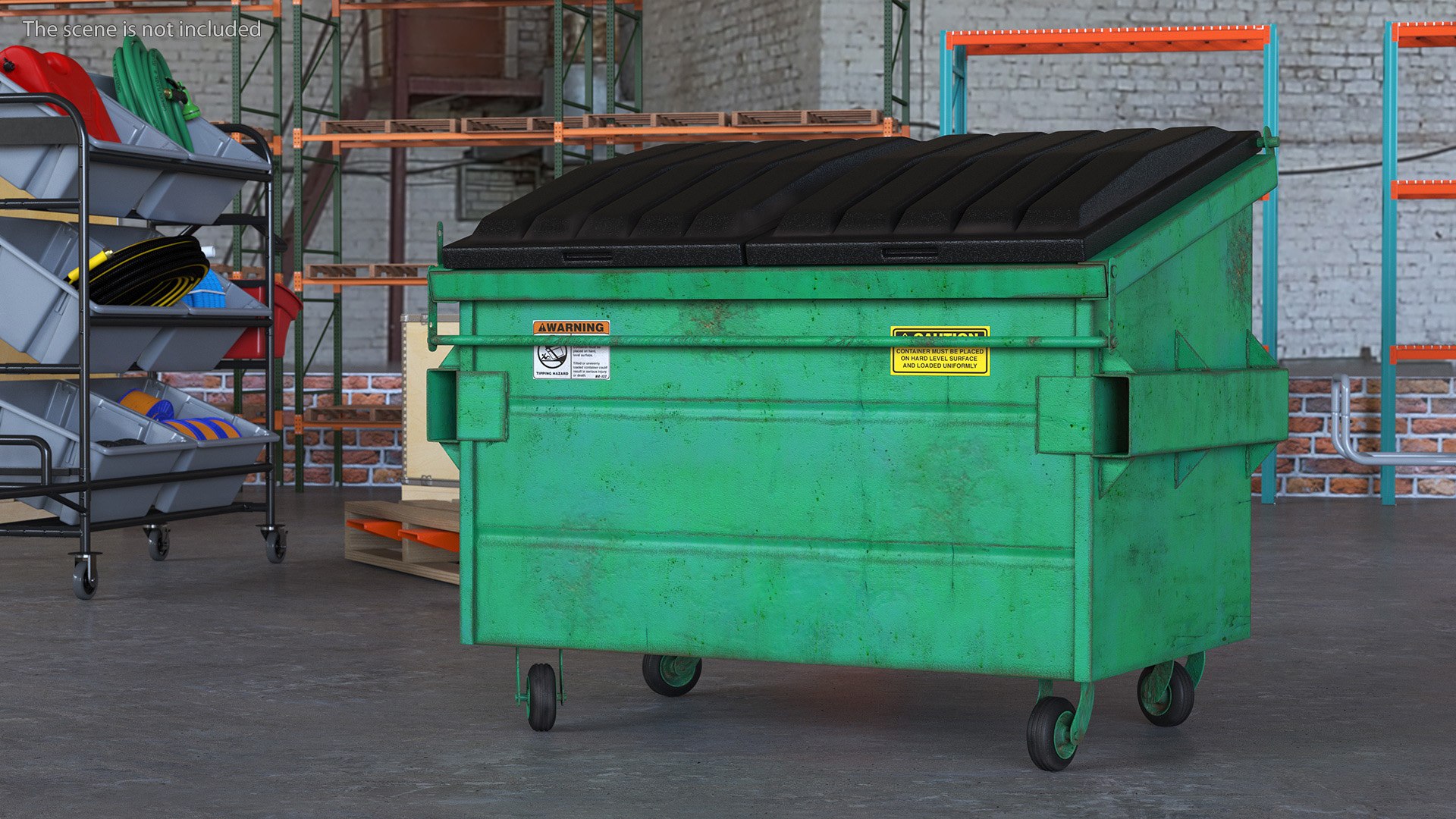 3D Industrial Dumpster With Open Lid - TurboSquid 2193891