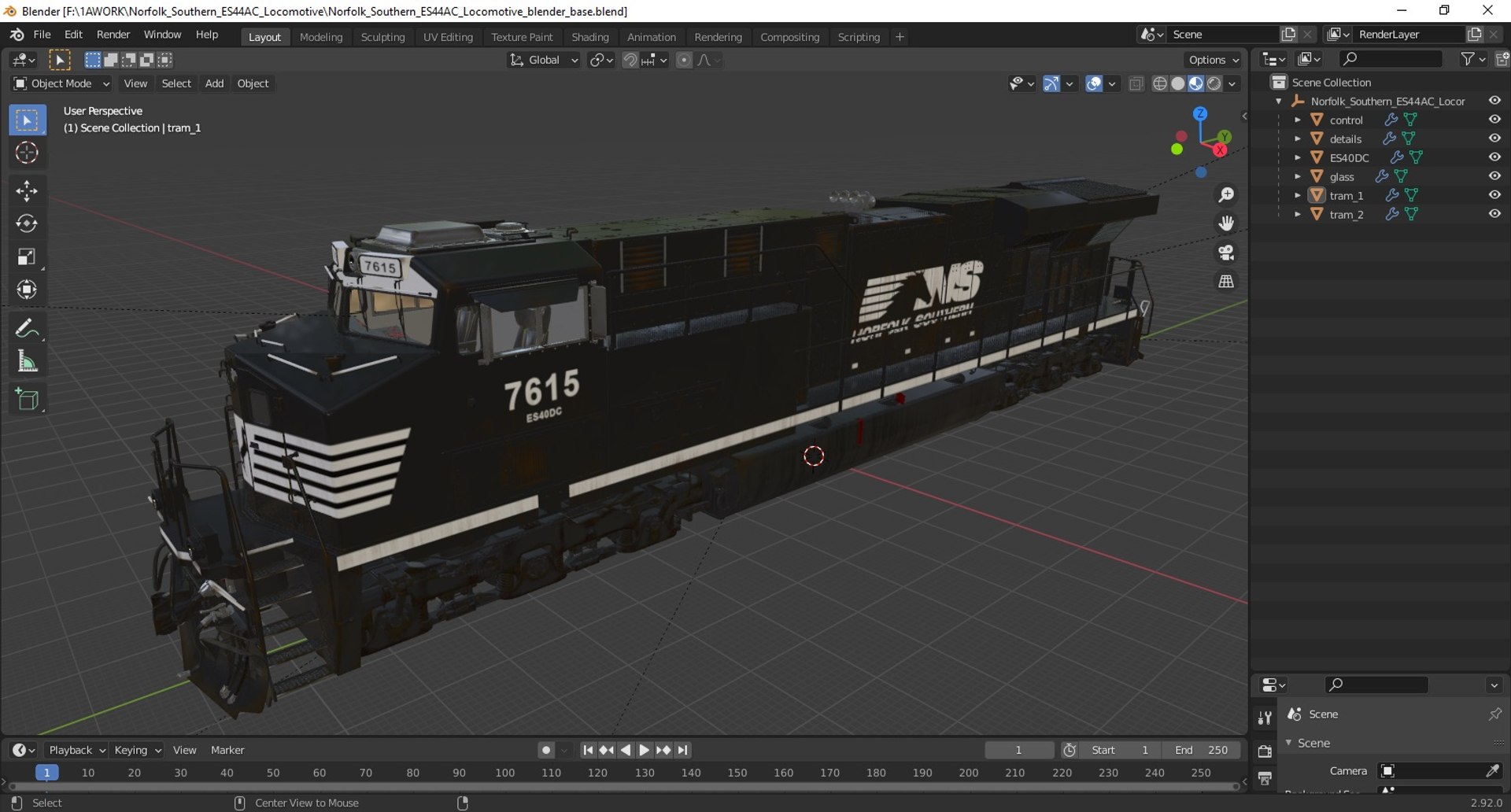 3D Norfolk Southern ES44AC Locomotive - TurboSquid 2208607