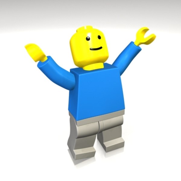 3d model block man