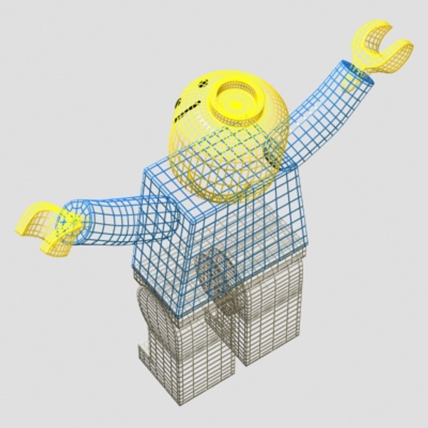 3d model block man