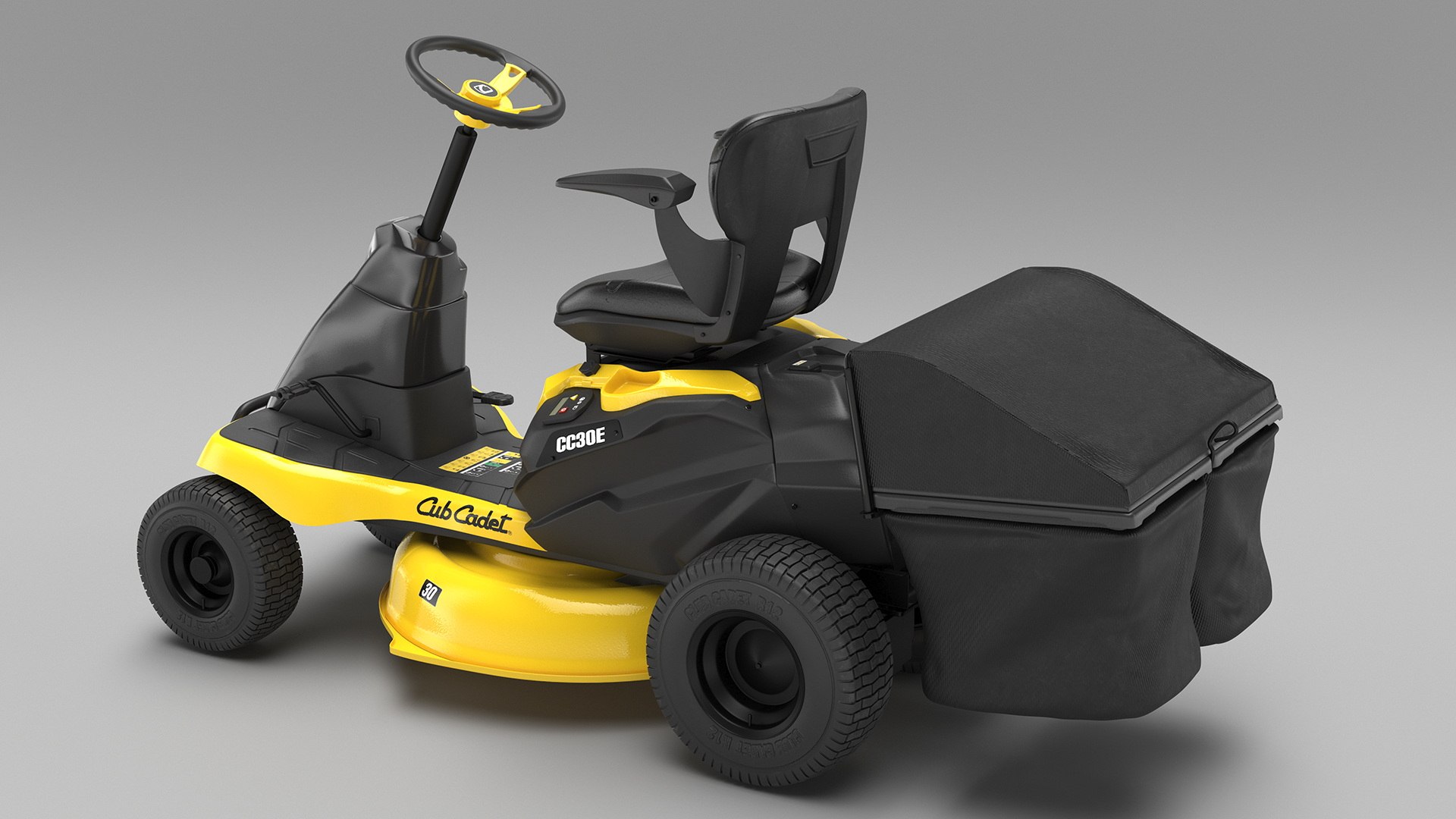 3D Electric Rider Lawn-Mower Cub Cadet With Grass Collection Bag Rigged ...