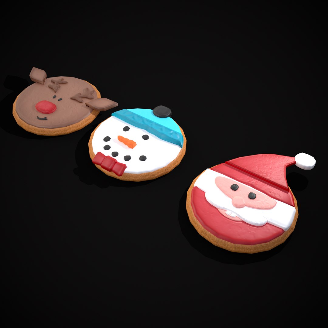 3D Christmas Sugar Cookies - TurboSquid 2158892