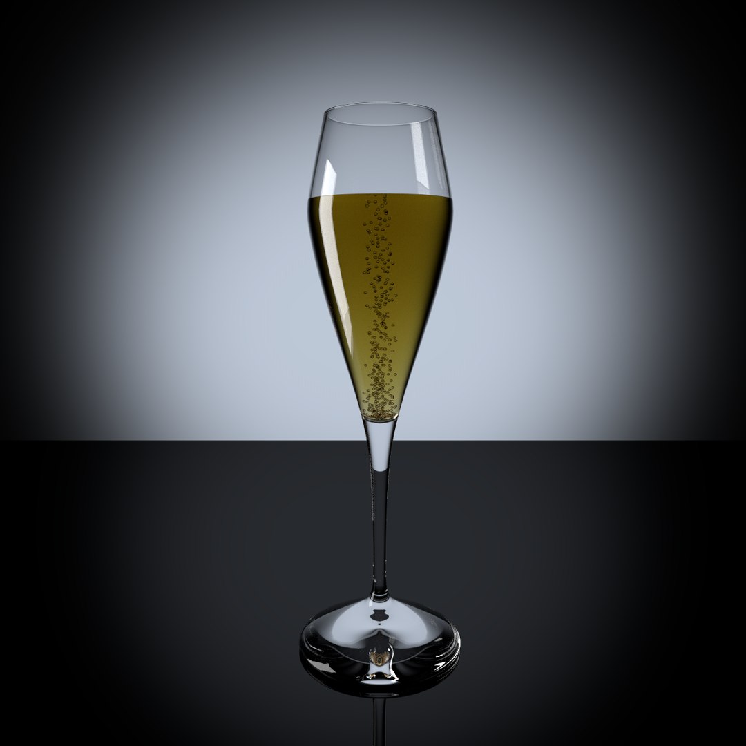 3d Model Of Champagne Glass
