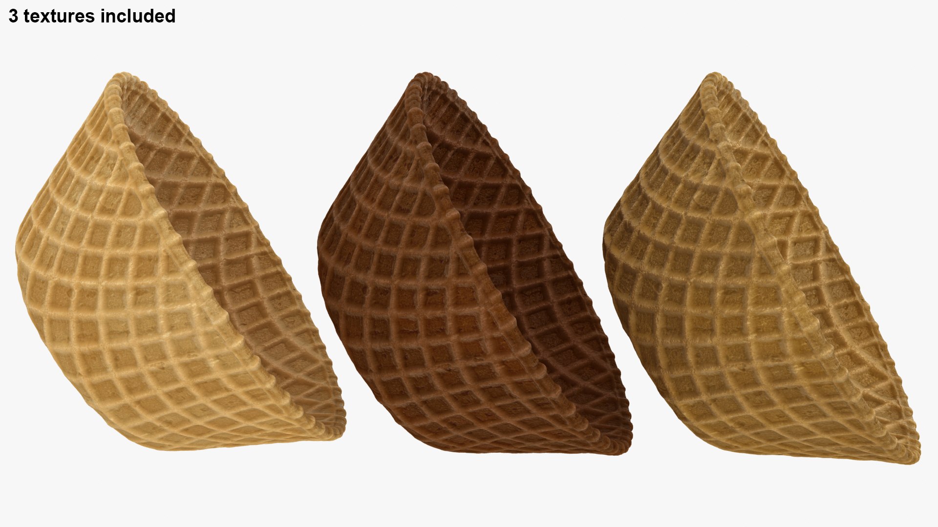 Waffle Bowl Shape Collection 2 3D model - TurboSquid 1938896