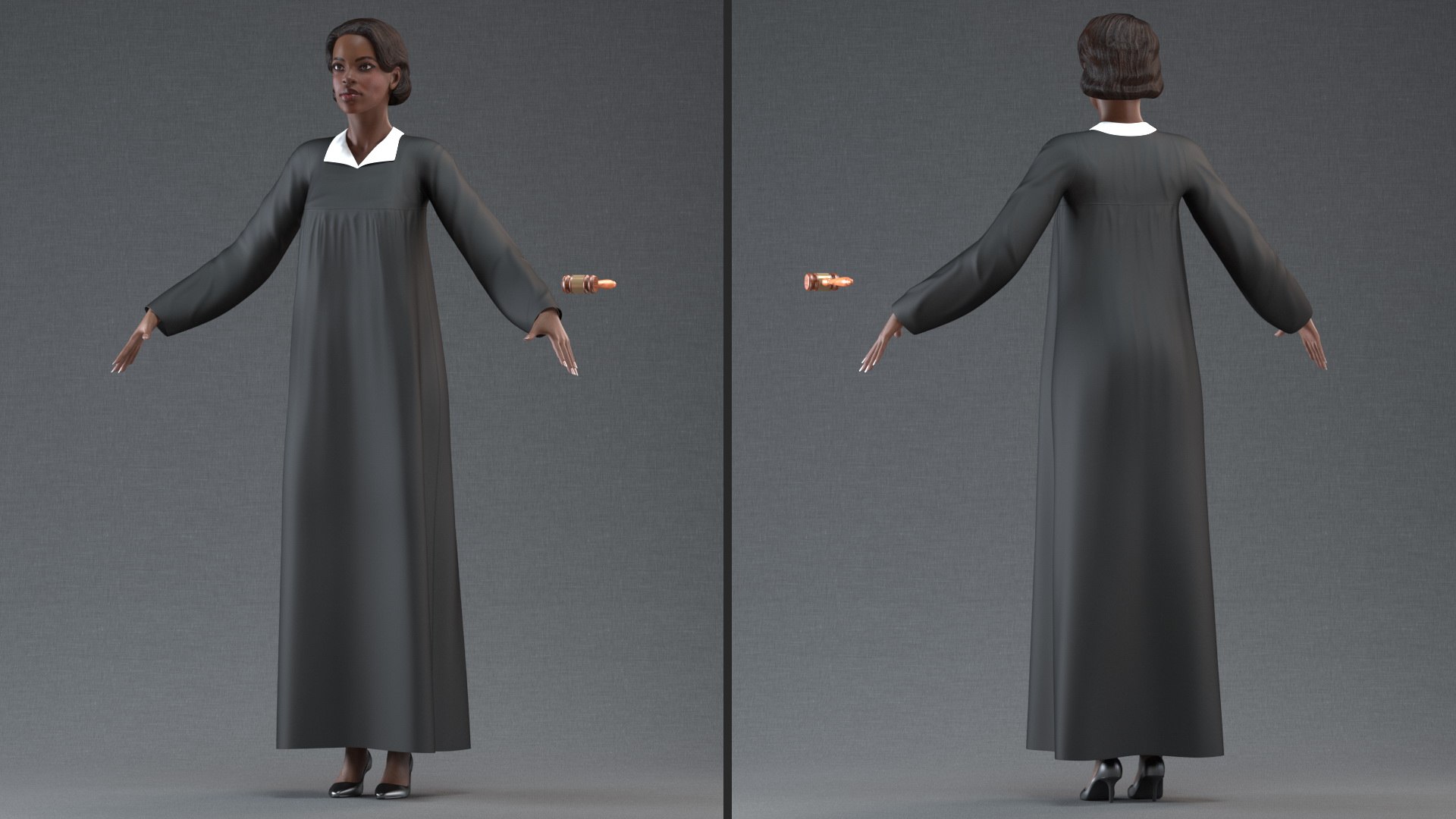 Dark Skin Judge Woman 3D Model - TurboSquid 1669438